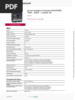 Product Datasheet: Circuit Breaker Compact NSX250H - TMD - 250 A - 3 ...