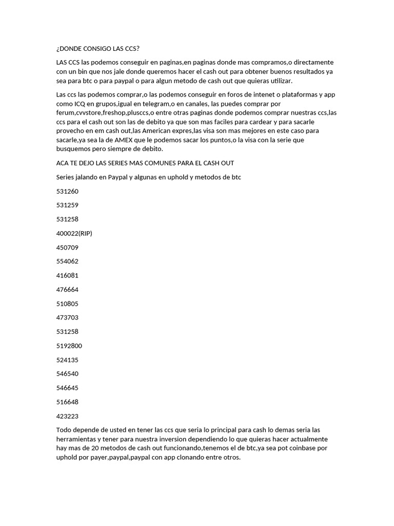 Donde Consigo Las Ccs | PDF | Tarjeta de débito | Tecnología bancaria