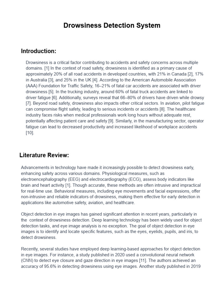 Drowsiness Detection System | PDF | Traffic Collision | Deep Learning