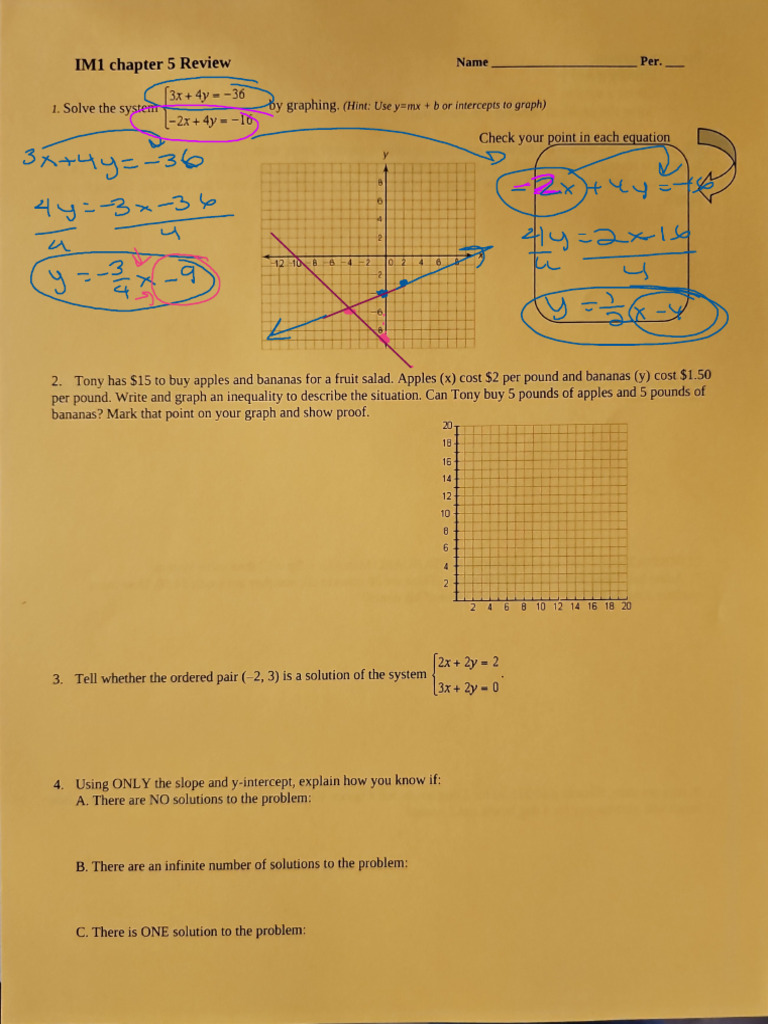 Ch. 5 Review IM1 | PDF