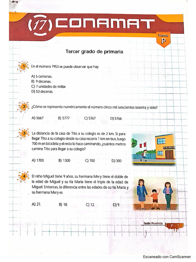 3 Grado 17°conamat Eliminatoria Sede Provincia | PDF