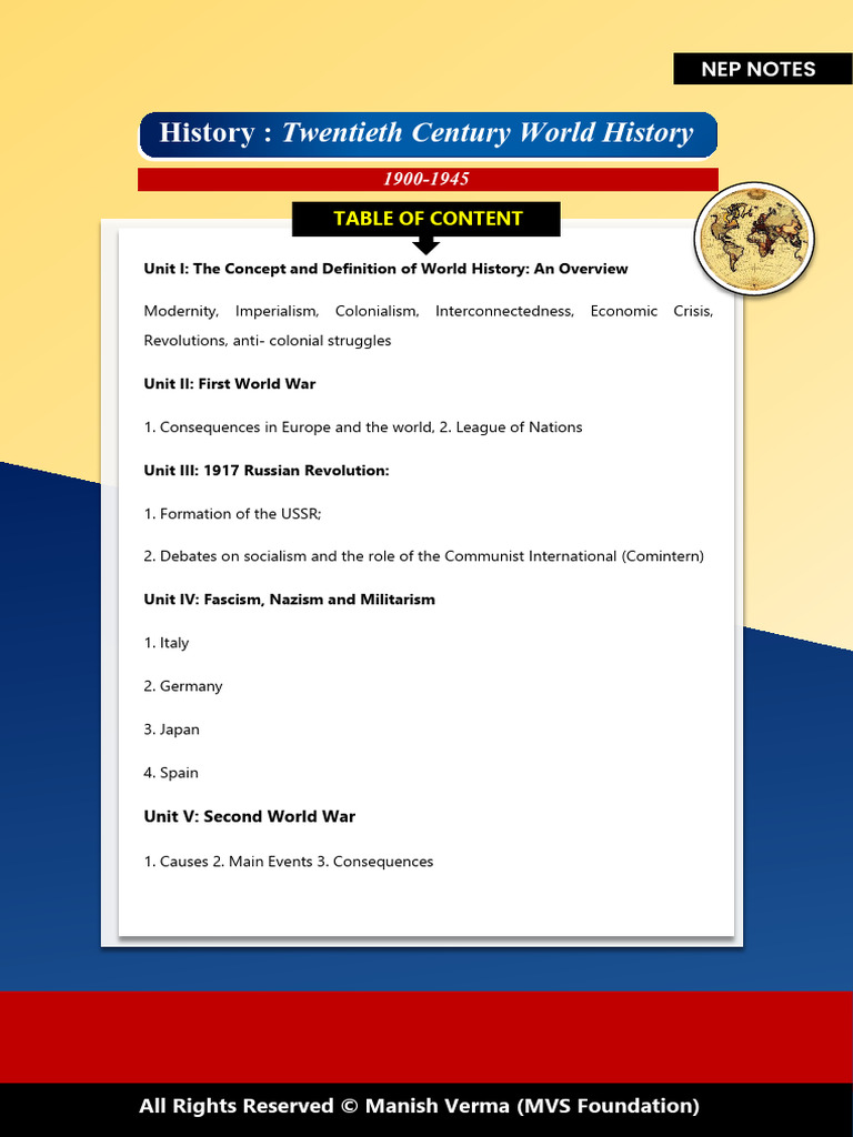 20th Century World History Guide | PDF | Nazi Party | Socialism