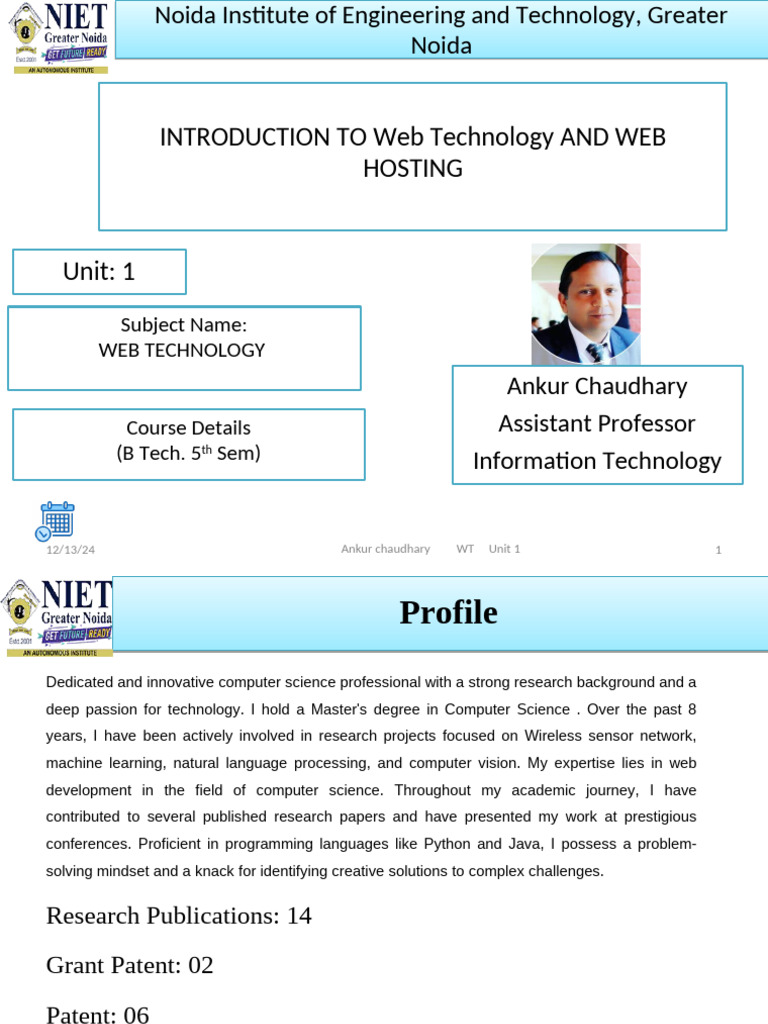 WT Unit 1 | PDF | World Wide Web | Internet & Web
