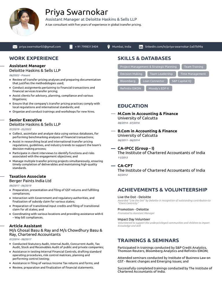 Priya Swarnokar__Resume | PDF | Audit | Business