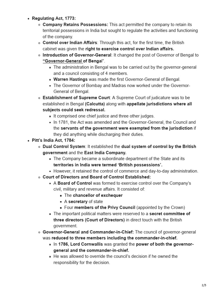 REgulating Act-1773 | PDF | British Raj | Supreme Courts