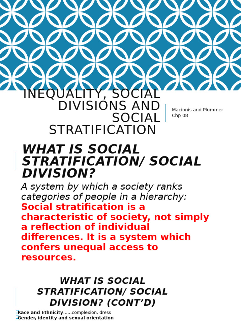 Inequality, Social Divisions and Social Stratification | PDF | Social ...