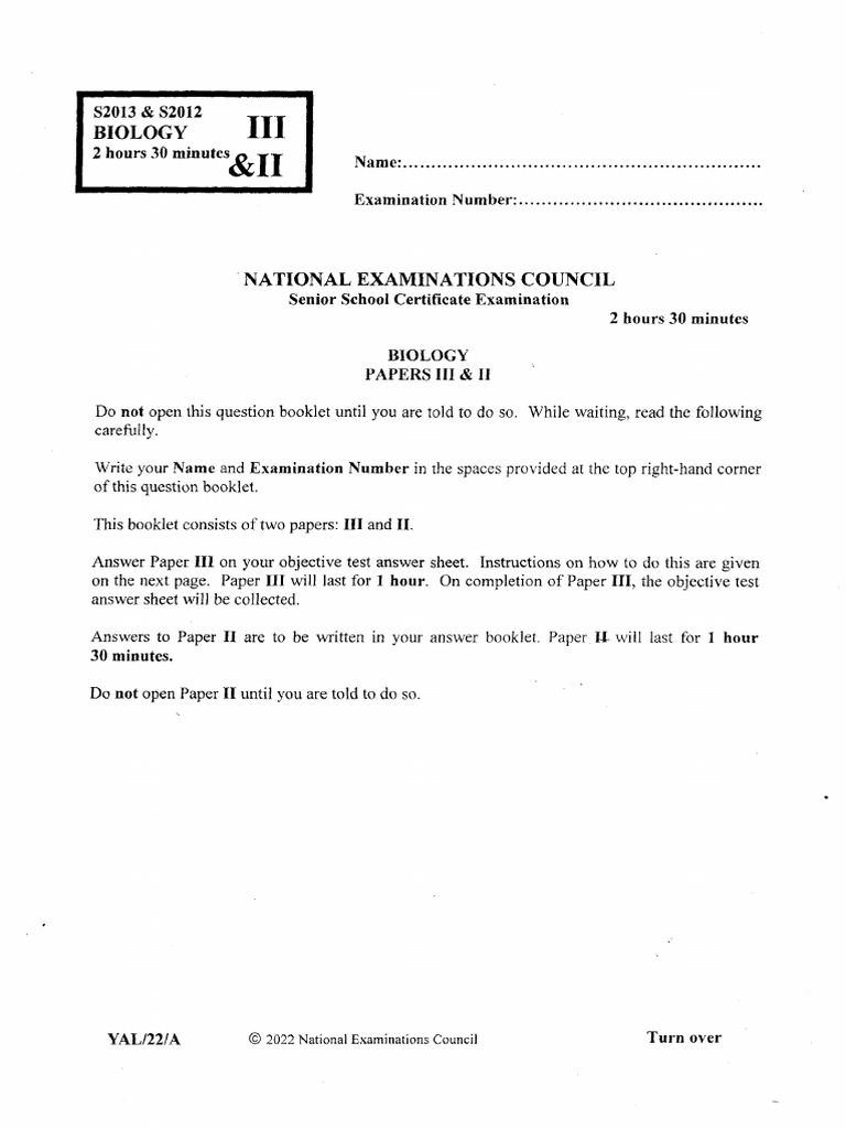 2022 Bio Obj-Essay Q | PDF