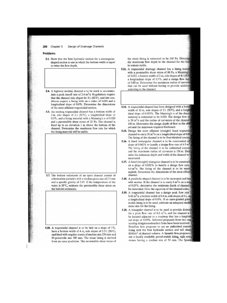 CV8206 Tutorial 8 Questions and Solutions - Open Channel Design | PDF
