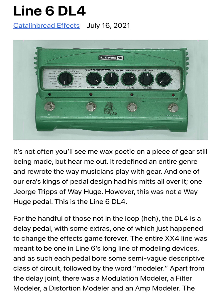 Line 6 DL4 - Catalinbread Effects | PDF | Music Technology