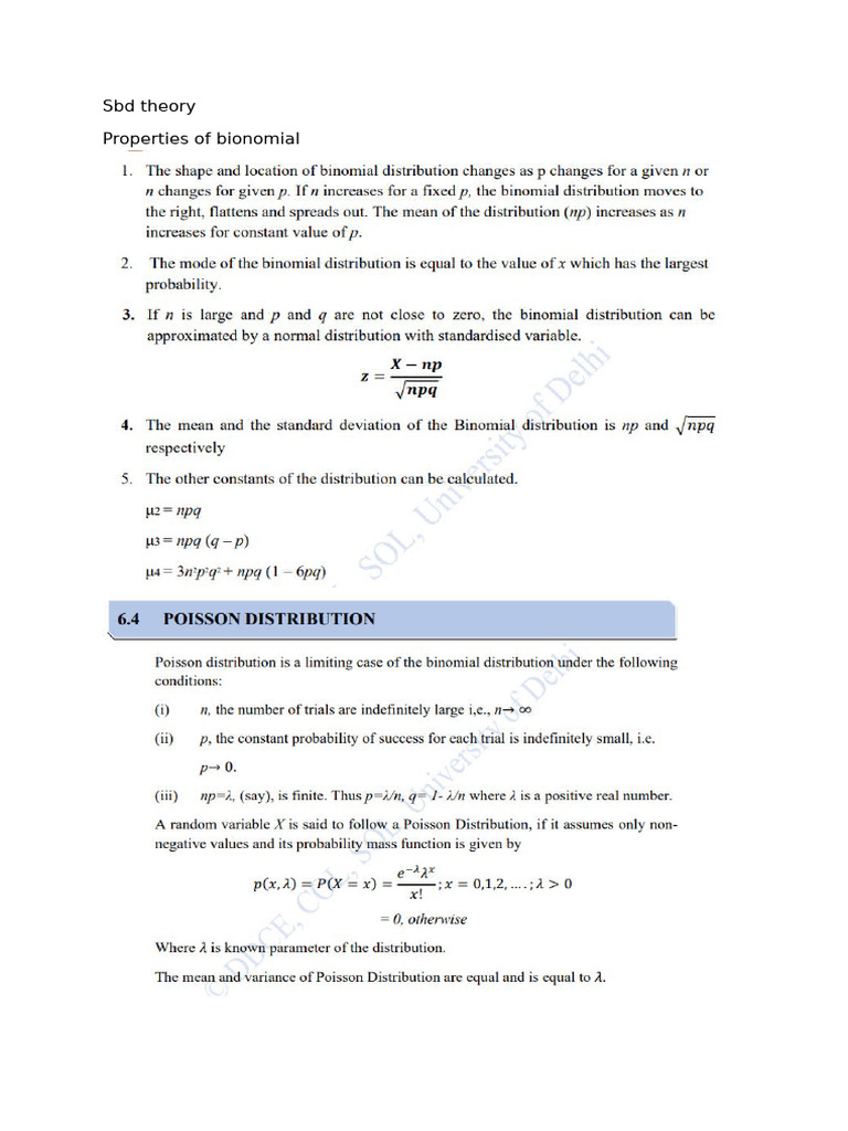 SBD Theory Probab | PDF