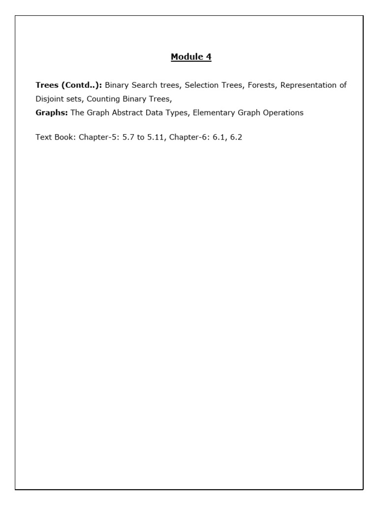 BCS304 DS Module 4 Notes | PDF | Vertex (Graph Theory) | Graph Theory