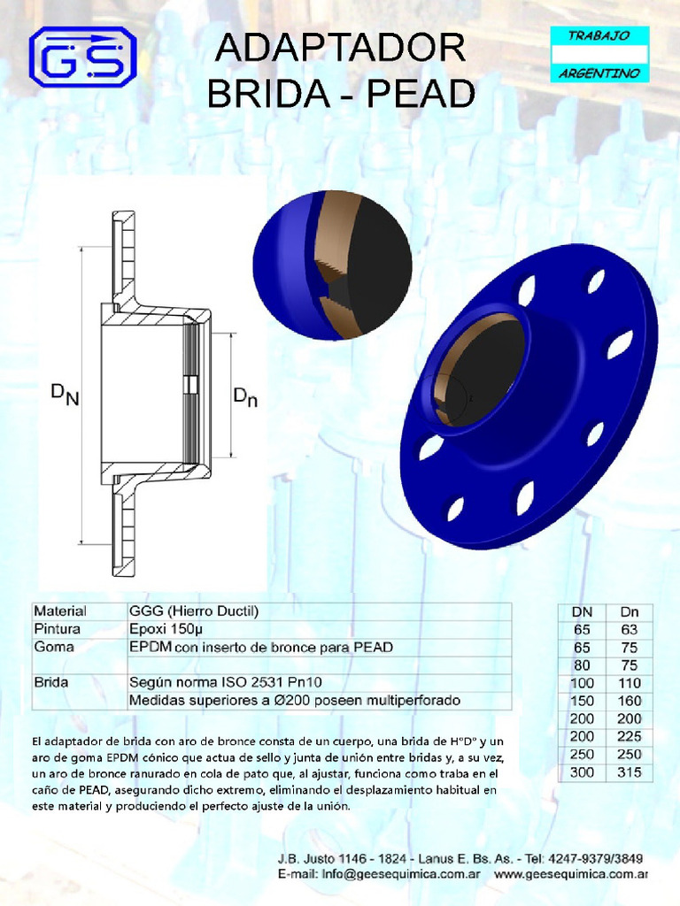 Adaptador de brida corto para HDPE | PDF