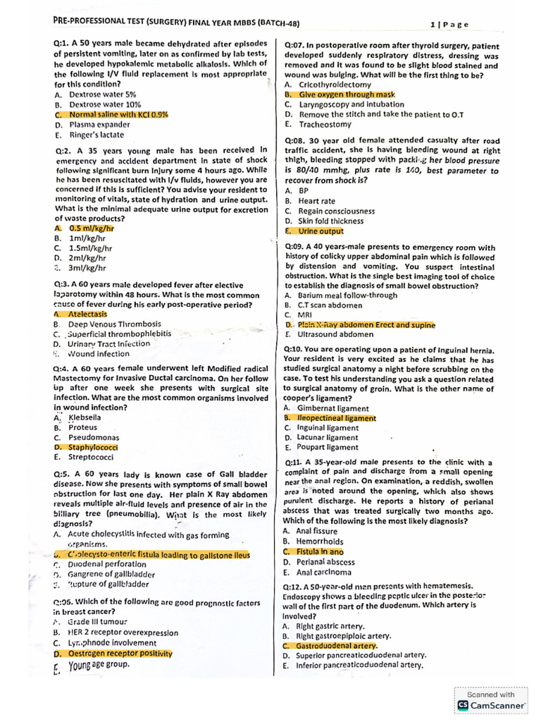 Surgery Preproff Batch 48 | PDF