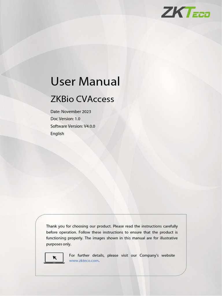 ZKBio CVAccess User Manual V4.0.0 | PDF | Access Control | Operating System