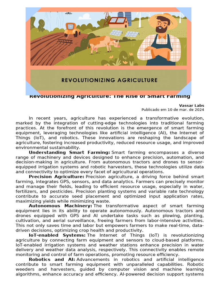 Revolutionizing Agriculture - The Rise of Smart Farming | PDF ...