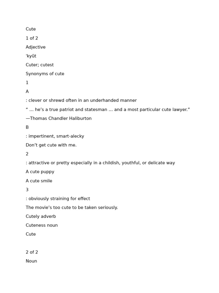 Understanding the Word "Cute" | PDF