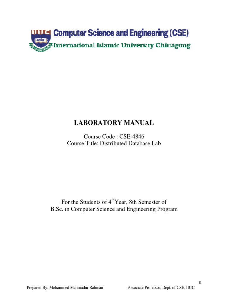 Laboratory Manual Cse 4846 Mmr Pdf Information Technology Management Data 