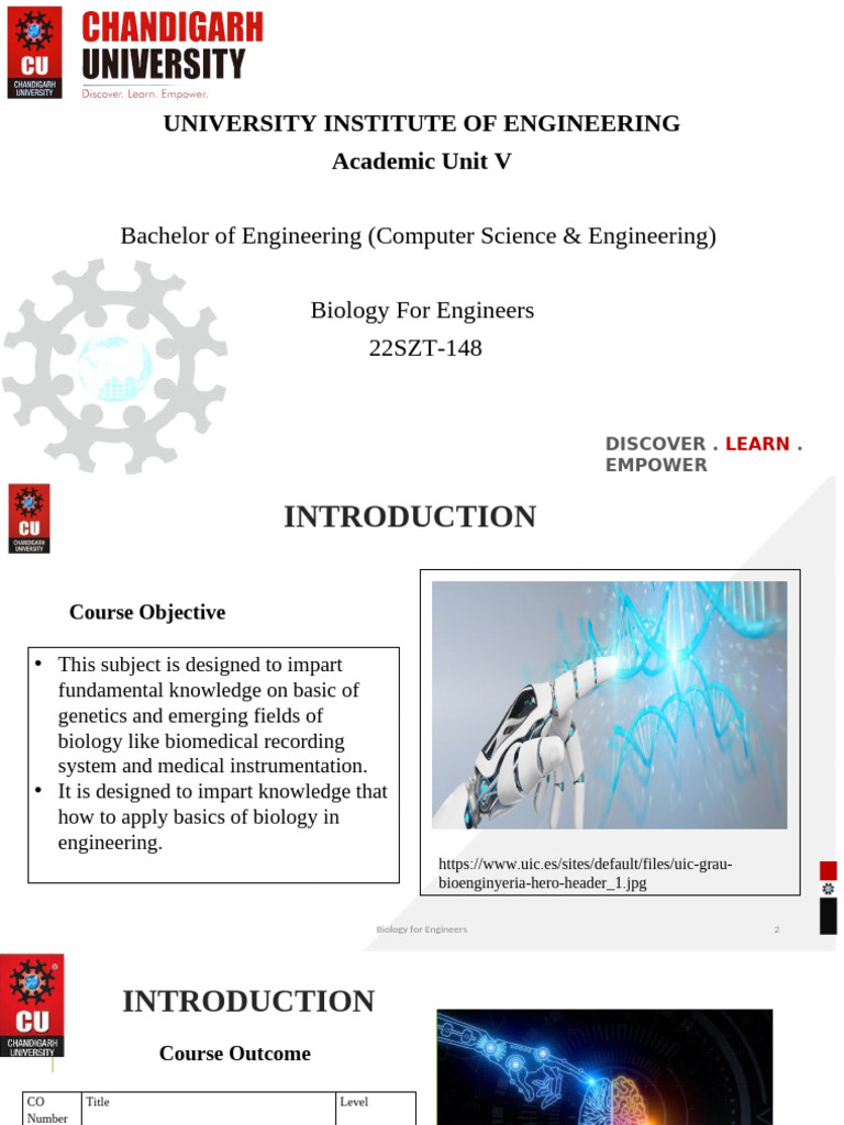 Lecture 3 Significance of Biology in Engineering | PDF | Engineering ...