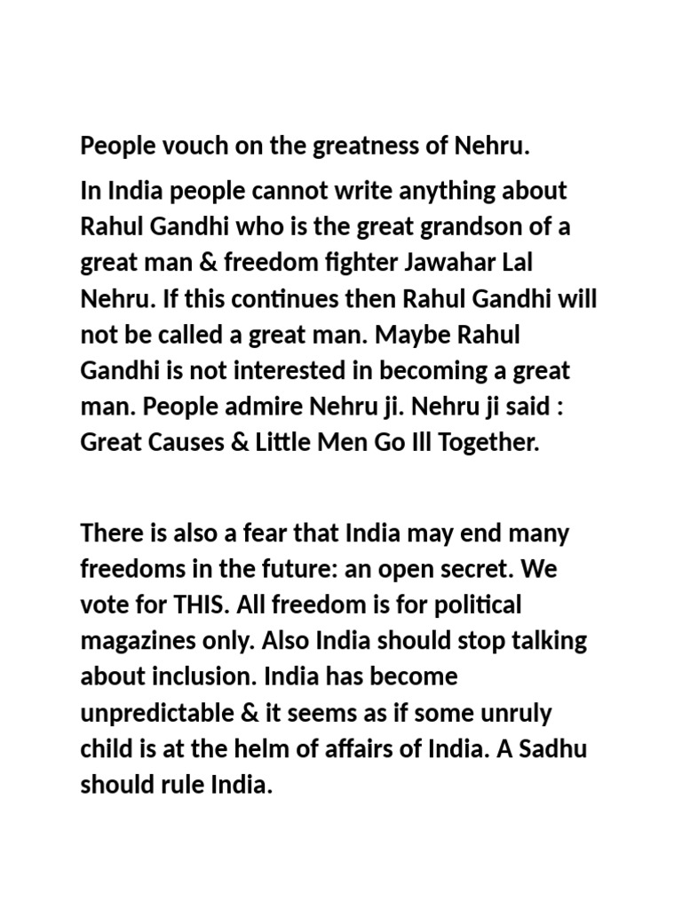 Nehru's Legacy and India's Future | PDF
