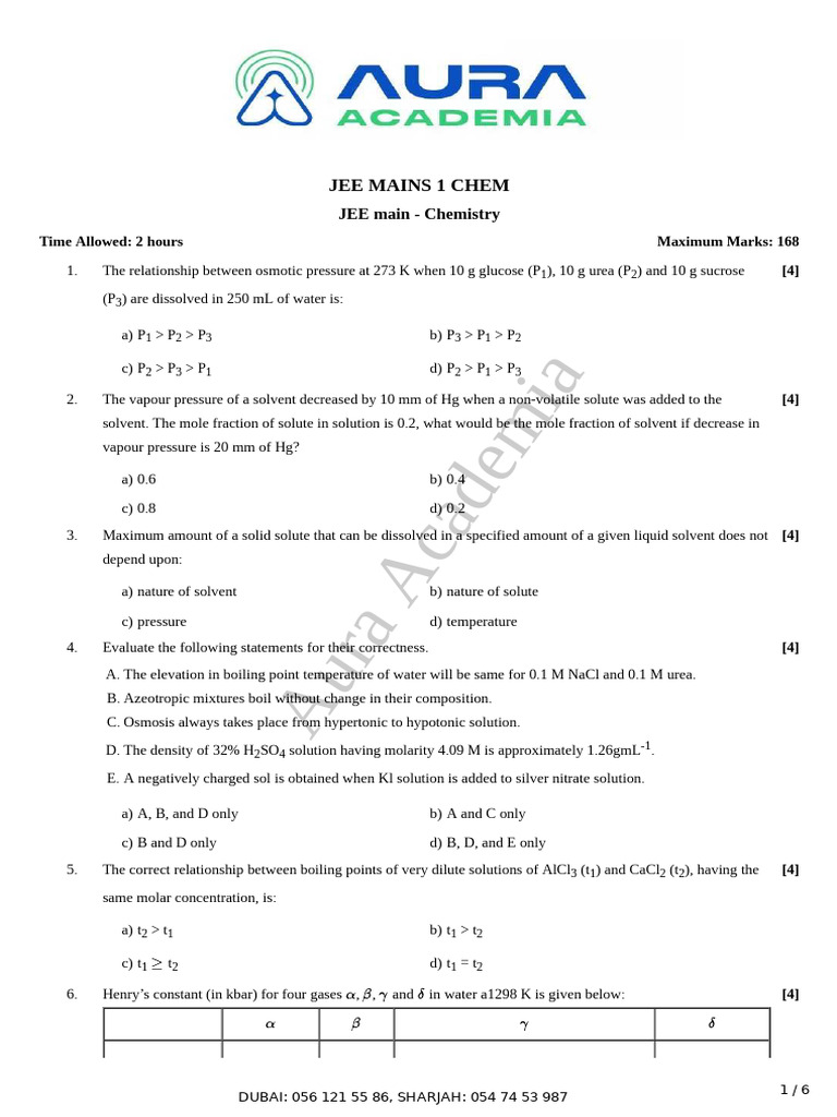 Numericals Chapters MCQ | PDF | Chemical Substances | Chemistry