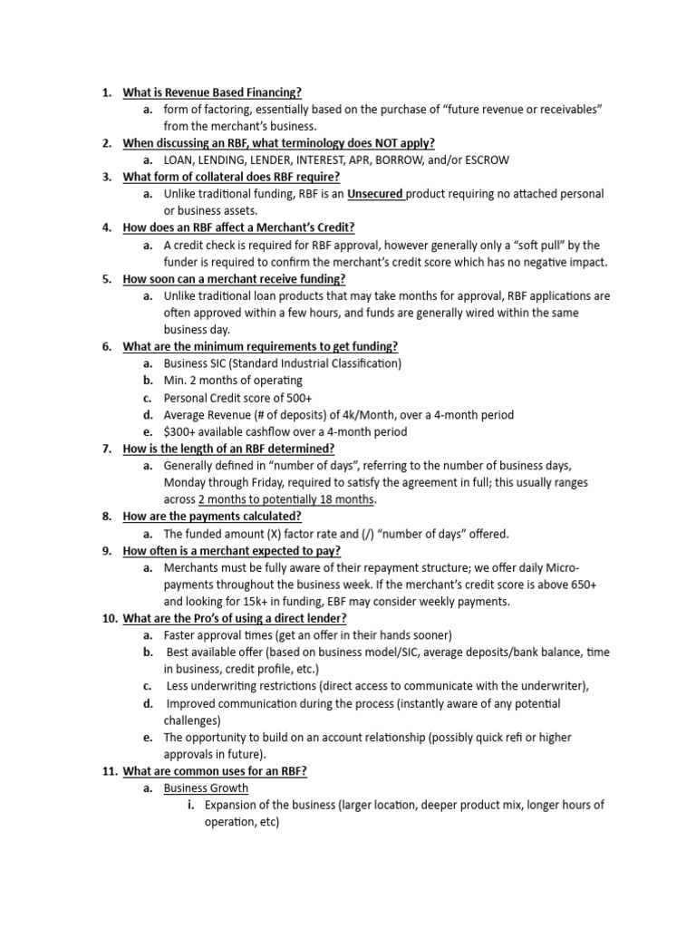 What Is Revenue Based Financing | PDF | Loans | Finance & Money Management