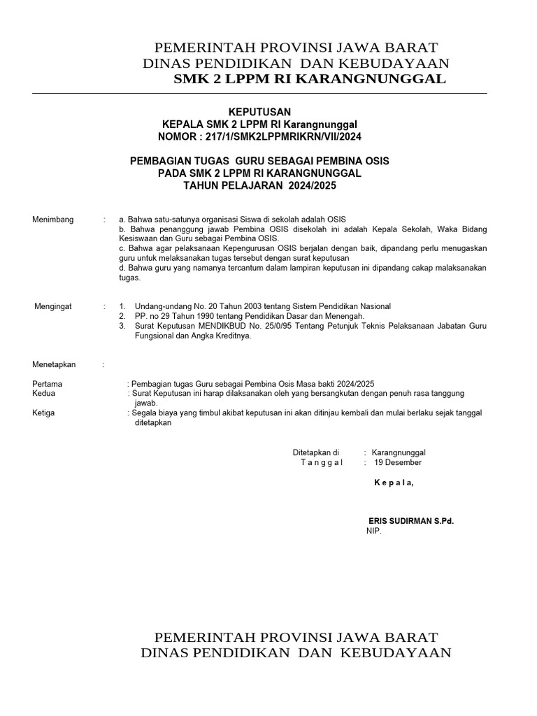 SK Pembina Osis 13 | PDF