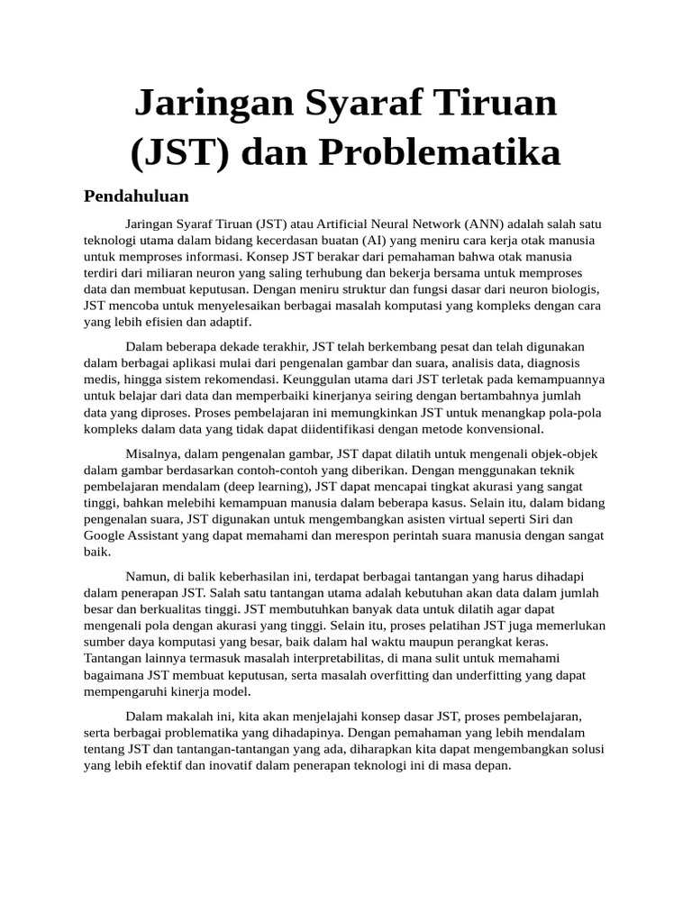 Tugas Makalah JST | PDF