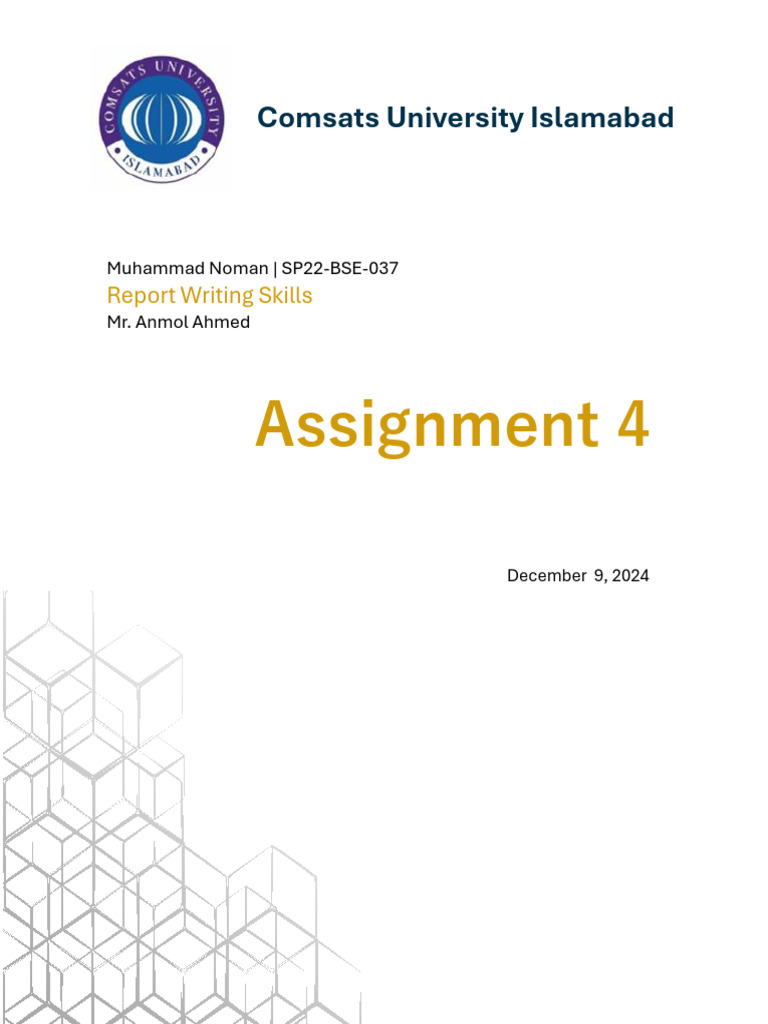 SP22-BSE-037 - Assignment 4 - RWS | PDF