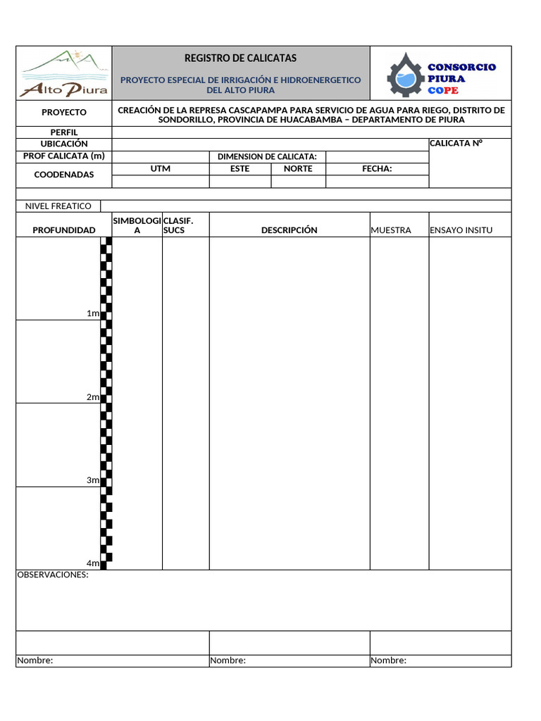 Plantilla de Perfil Estratigrafico | PDF