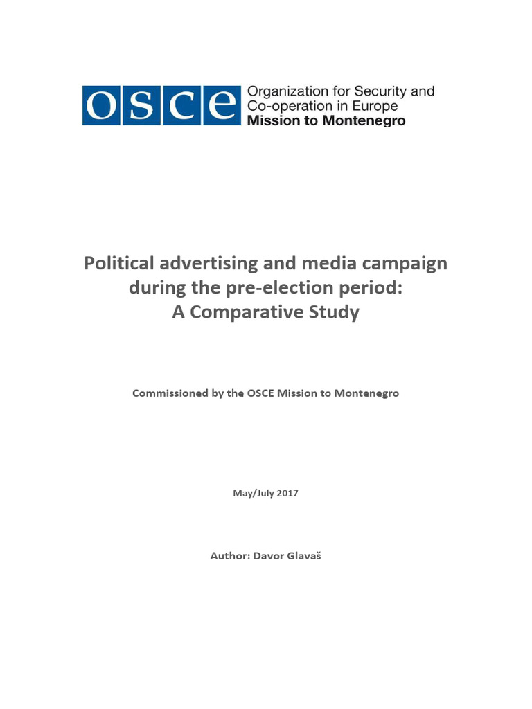 Political Advertising and Media Campaign During The Pre-Election Period ...