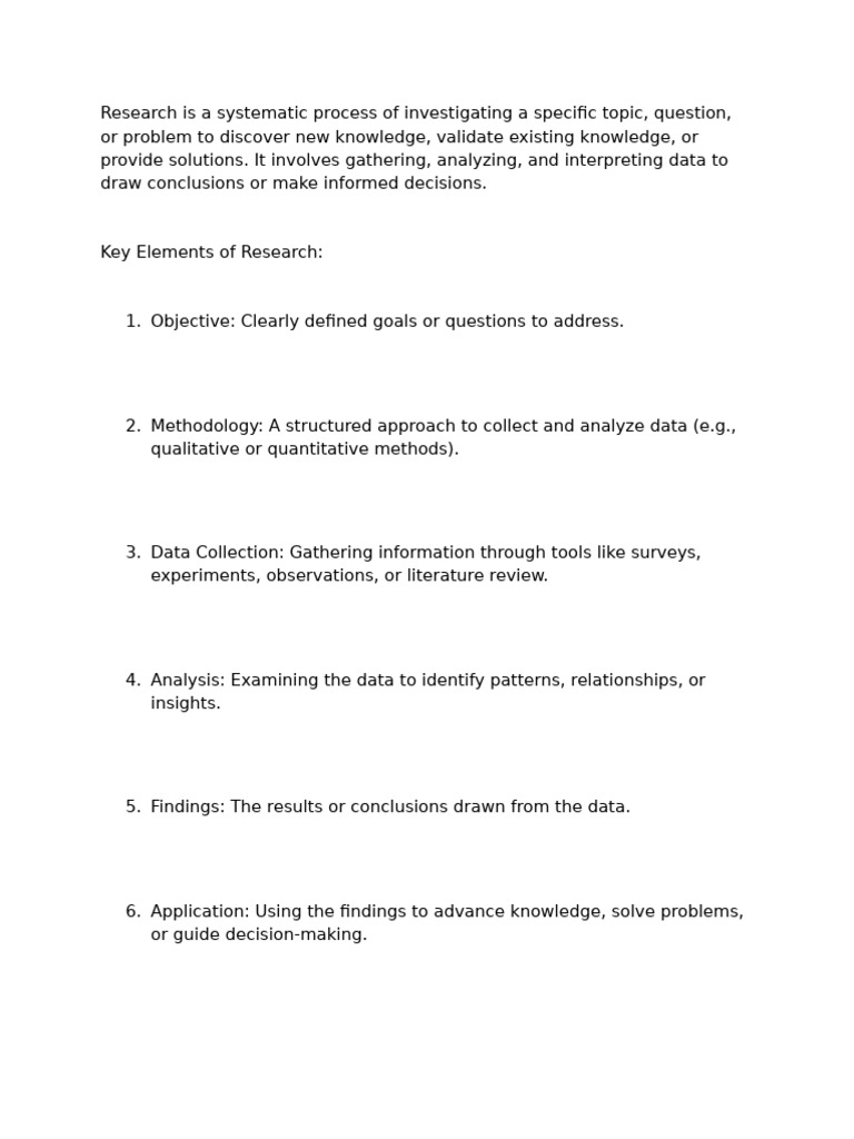 Essential Elements of Research Explained | PDF