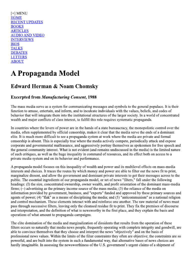 Propoganda Model | PDF