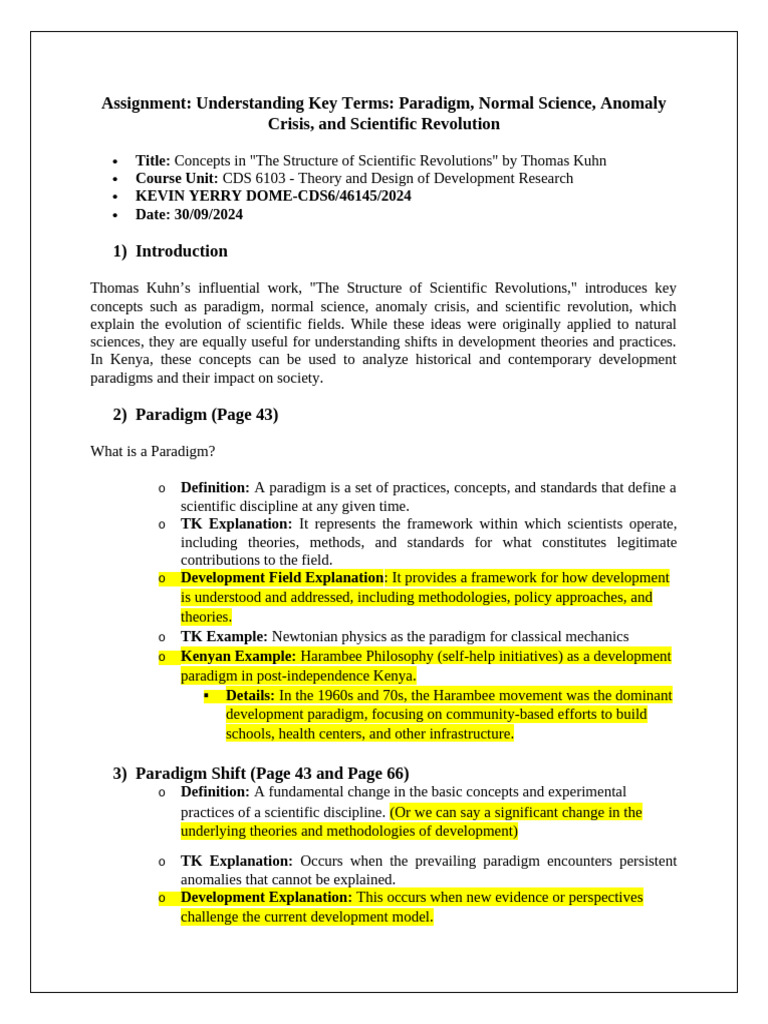 Development Paradigms in Kenya | PDF | Paradigm | Science
