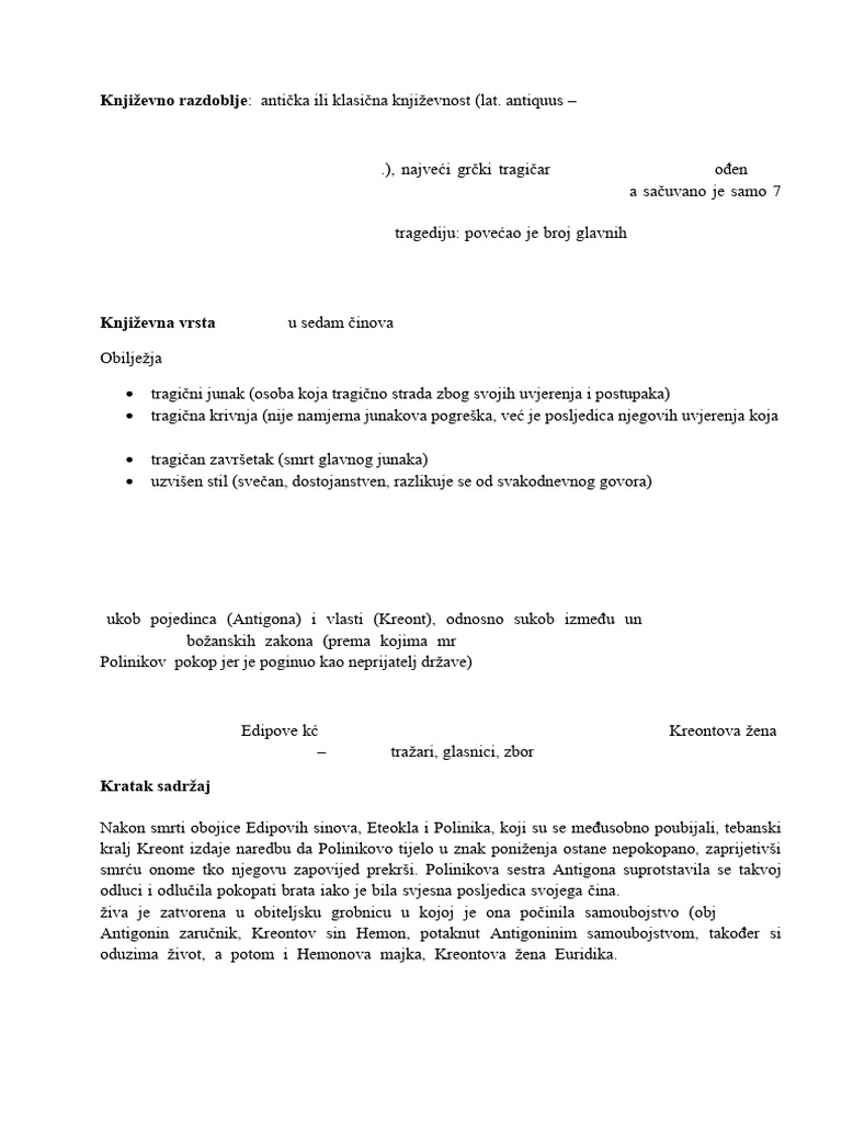 Sofoklo, Antigona | PDF