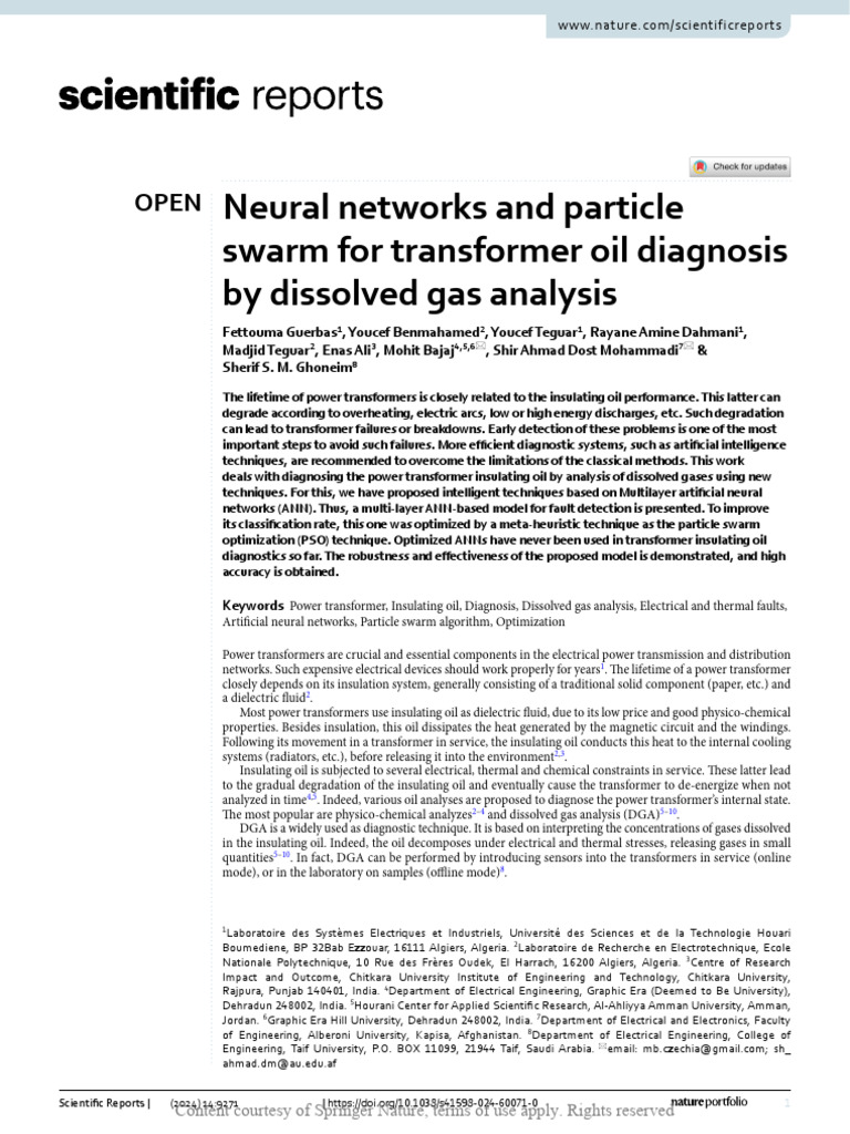 Neural Networks And Particle Swarm For Transformer Pdf Artificial Neural Network Machine