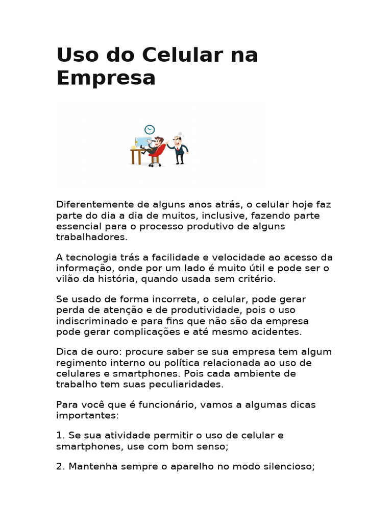 DDS Agosto Uso do Celular na Empresa | PDF | Celulares | Ansiedade