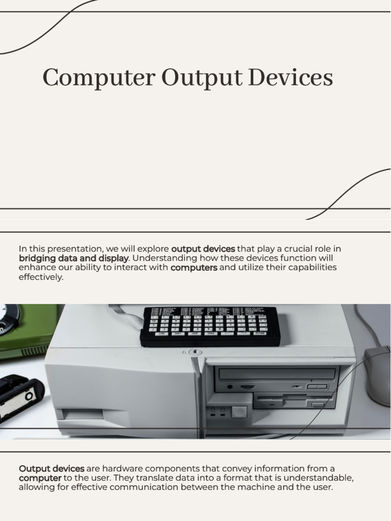 Slidesgo Understanding Computer Output Devices Bridging Data and ...