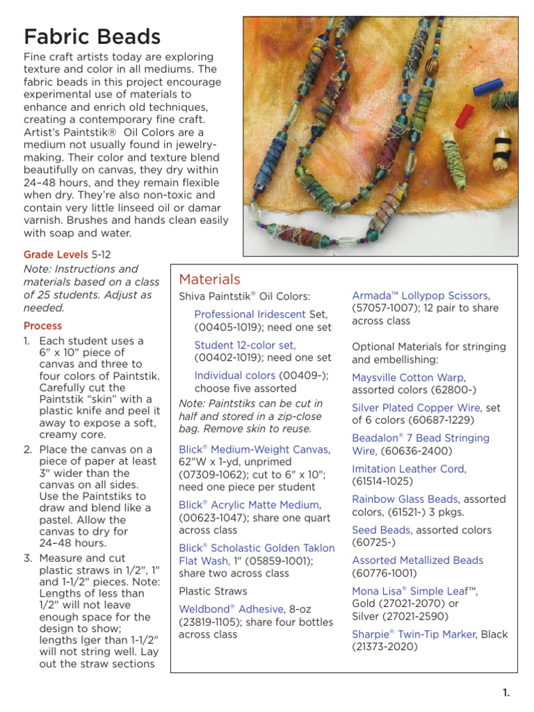 Fabric Beads Fabric Beads | PDF | Canvas | Bead