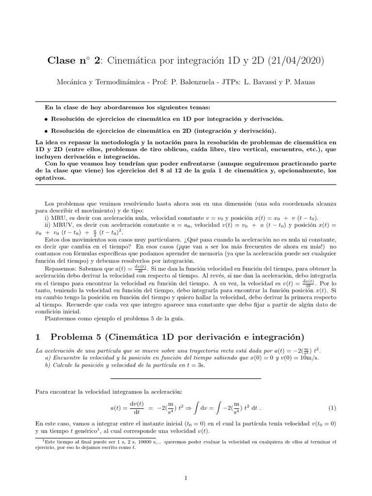 Clase2 MyT1c2020 | PDF | Vector Euclidiano | Aceleración