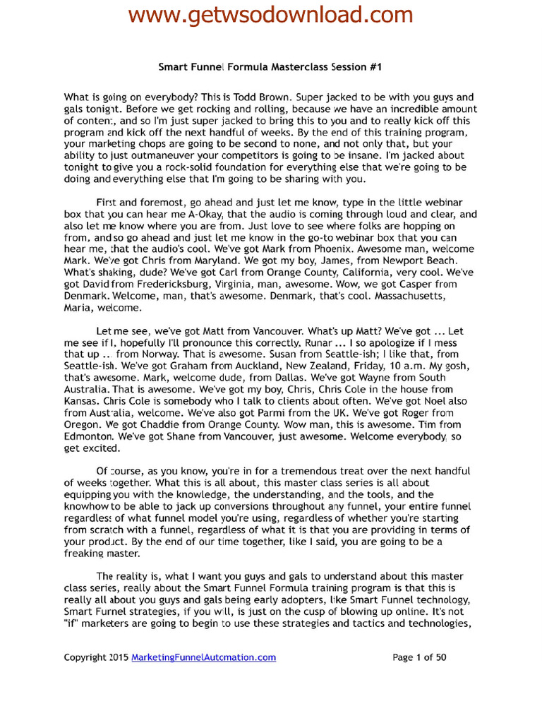 Masterclass Session 1 - Transcript | PDF