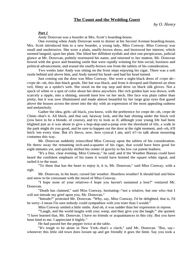 The Count and the Mourning Bride | PDF