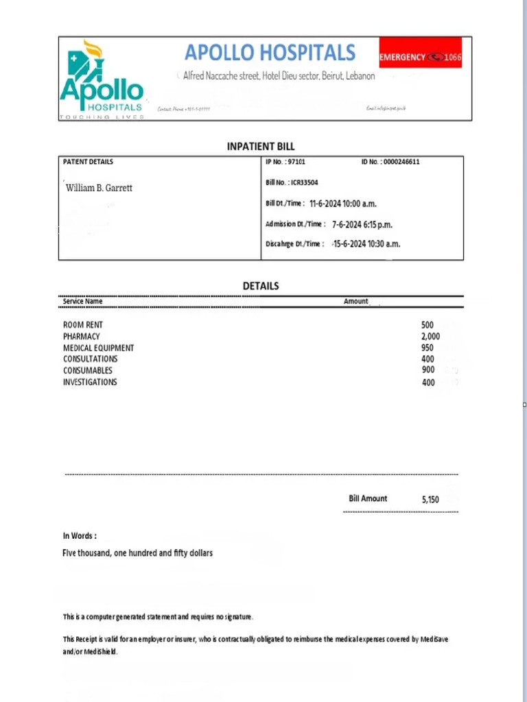 Medical Bill | PDF