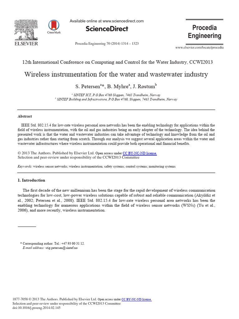 Wireless Instrumentation For The Water and Wastewa | PDF | Channel ...