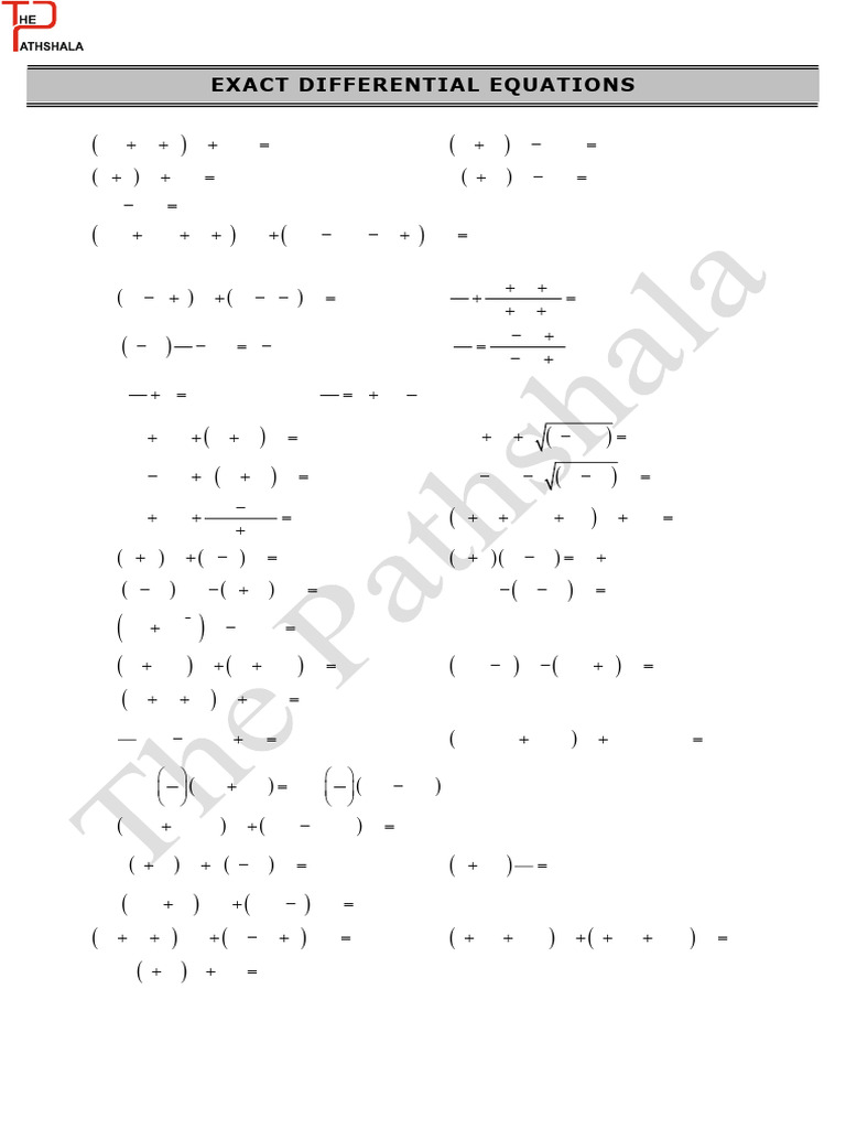 Exact Differential Equation | PDF