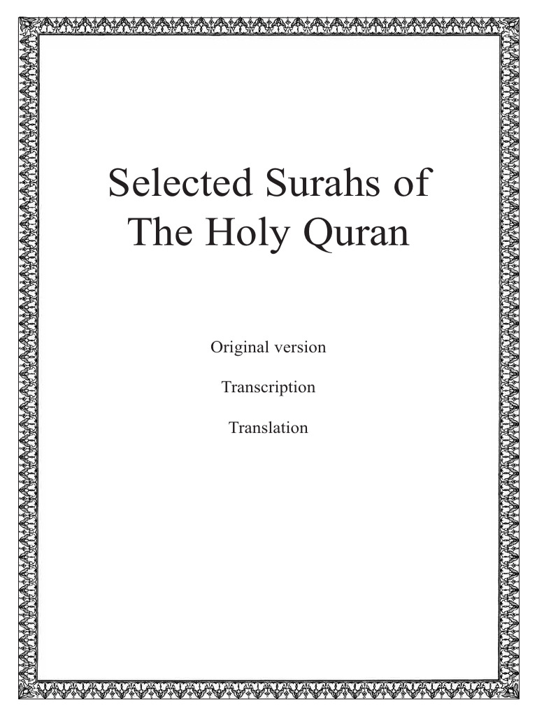 Selected Surah of the Quran | PDF | Hadith | Surah