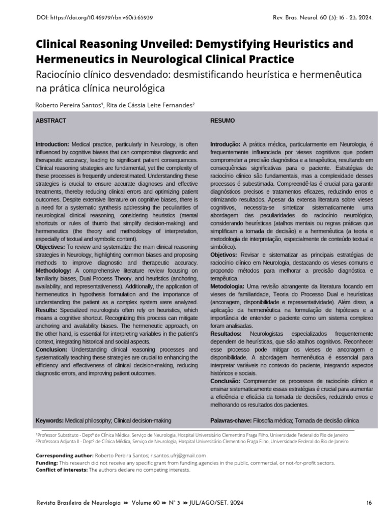 Clinical Reasoning Unveiled Demystifying Heuristics | PDF | Neurology | Medical Diagnosis
