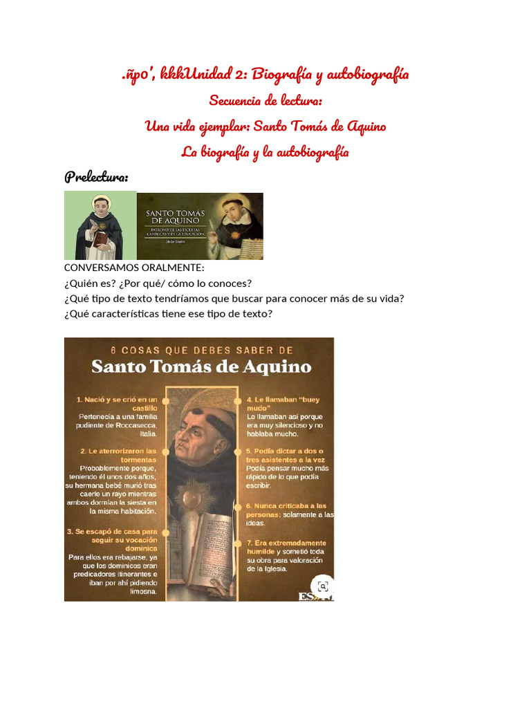 Unidad 2 Unidad 2 Biografía y Autobiografía | PDF