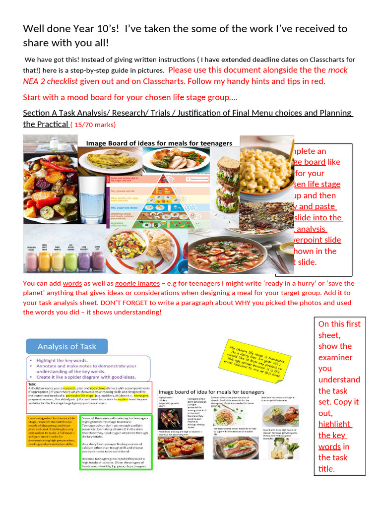 Catch-Up Gcse Food Preparation and Nutrition Work Year 10 | PDF | Dough ...