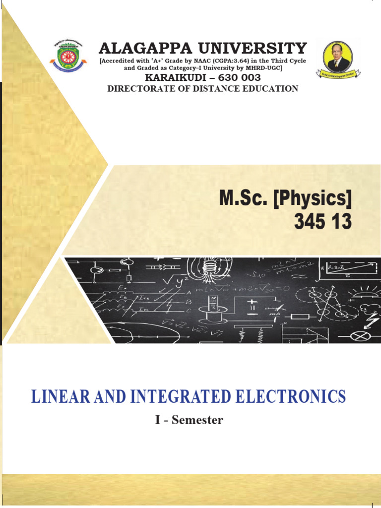 PG M.sc. Physics 345 13 Linear and Integrated Electronics MSc Physics | PDF | Semiconductors ...