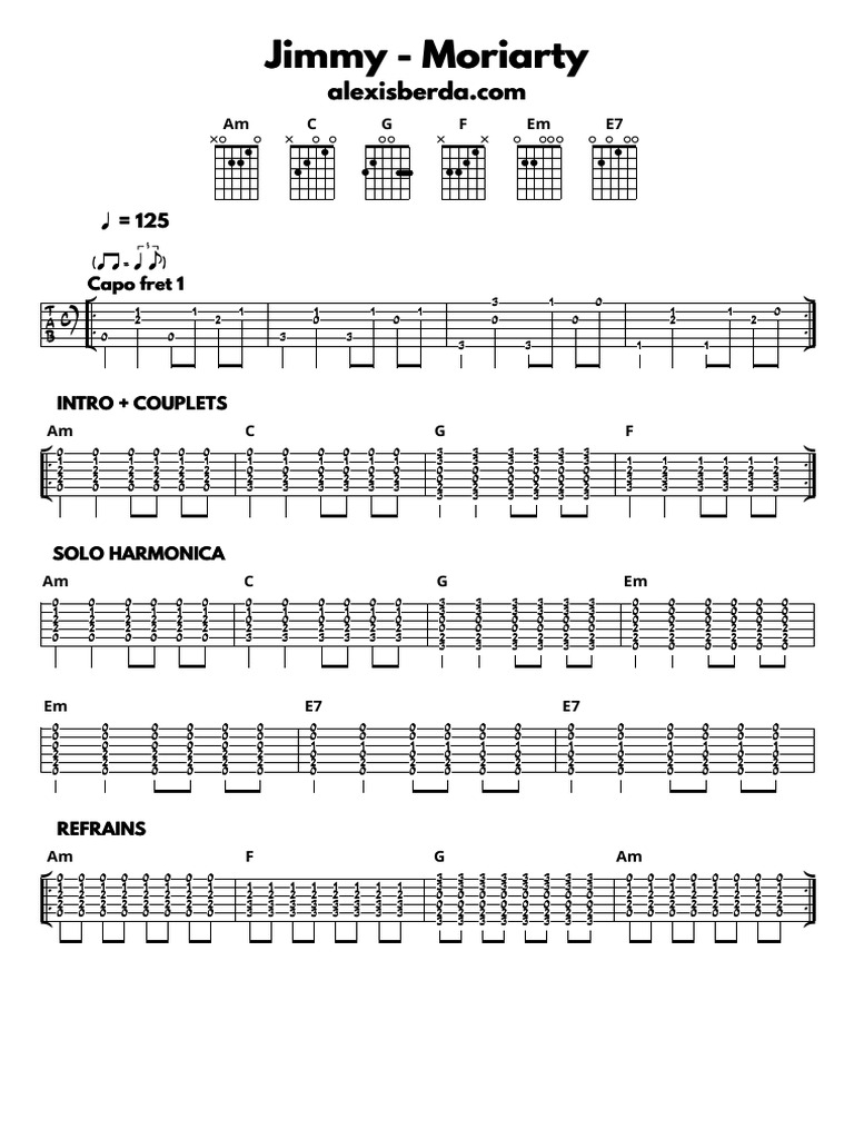 Jimmy - Moriarty - Tablature - Alexis Berda | PDF